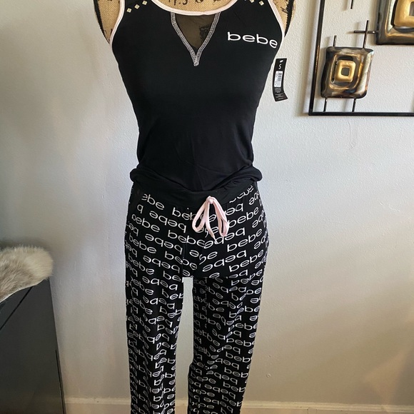 bebe | Intimates & Sleepwear | Bebe 2piece Pajamas Set Black And White ...